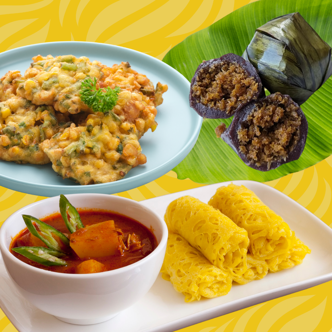 Baba Nyonya: Corn Fritters, Kapitan Curry, Roti Jala, Sweet Chili Sauce ...